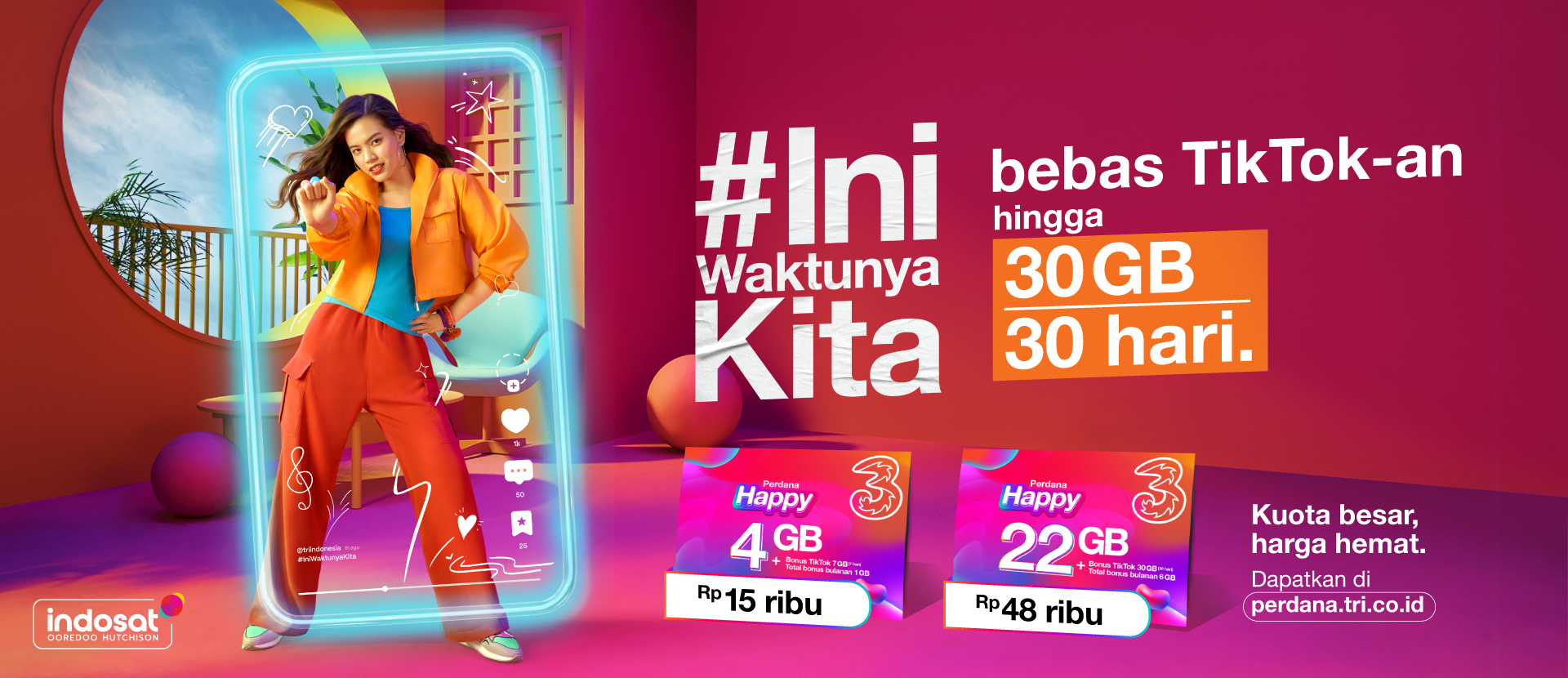 Beli Kartu Perdana Tri Always On – Anti Ribet Anti Hangus Nomer Cantik