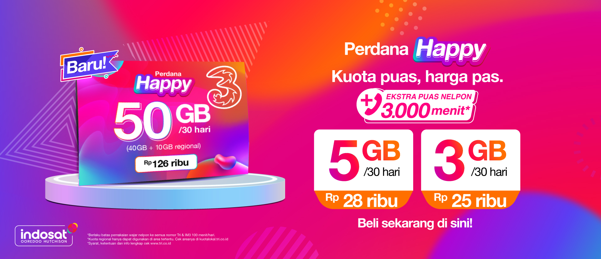 Beli Kartu Perdana atau eSIM Tri